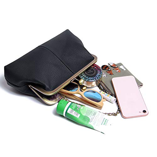 Lanpet Women Classical Kiss Lock Clutch with Chain Strap Shoulder Bag Purse Wallet