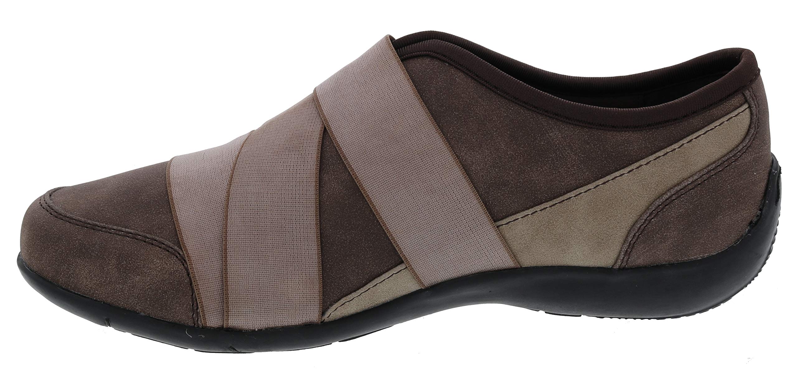 Ros Hommerson Women's Cherry Brown Fabric Slip On Casual Flat, 7 Wide (D) US