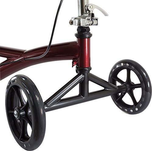 Roscoe Medical Knee Scooter for Adults for Foot Surgery, Foldable & Adjustable Knee Walker for Broken Foot & Leg Injuries, Crutch Alternative, Knee Rover, Dual Pad, (Up to 350lbs, 8' Wheels), Black