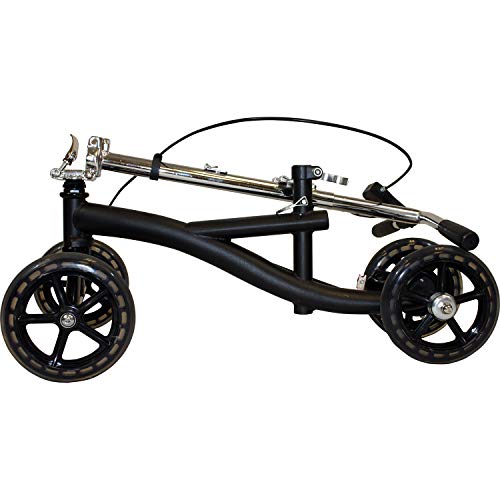 Roscoe Medical Knee Scooter for Adults for Foot Surgery, Foldable & Adjustable Knee Walker for Broken Foot & Leg Injuries, Crutch Alternative, Knee Rover, Dual Pad, (Up to 350lbs, 8' Wheels), Black