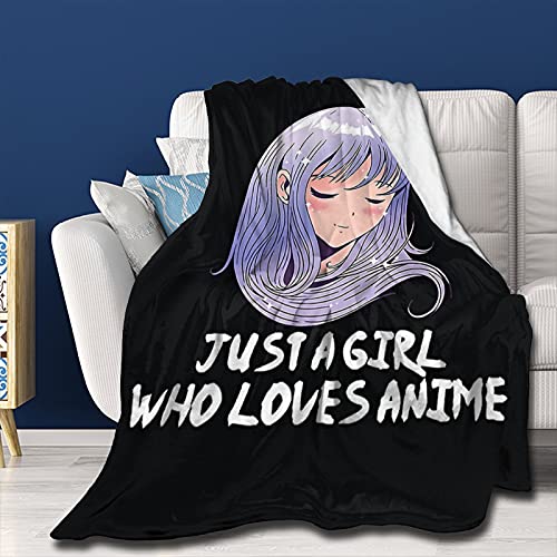Yaoola Just A Girl Who Loves Laugh Flannel Blanket Soft Cozy for Kids Adults Throw Blanket Fit Couch Sofa Suitable for All Season 80"X60"for Adults
