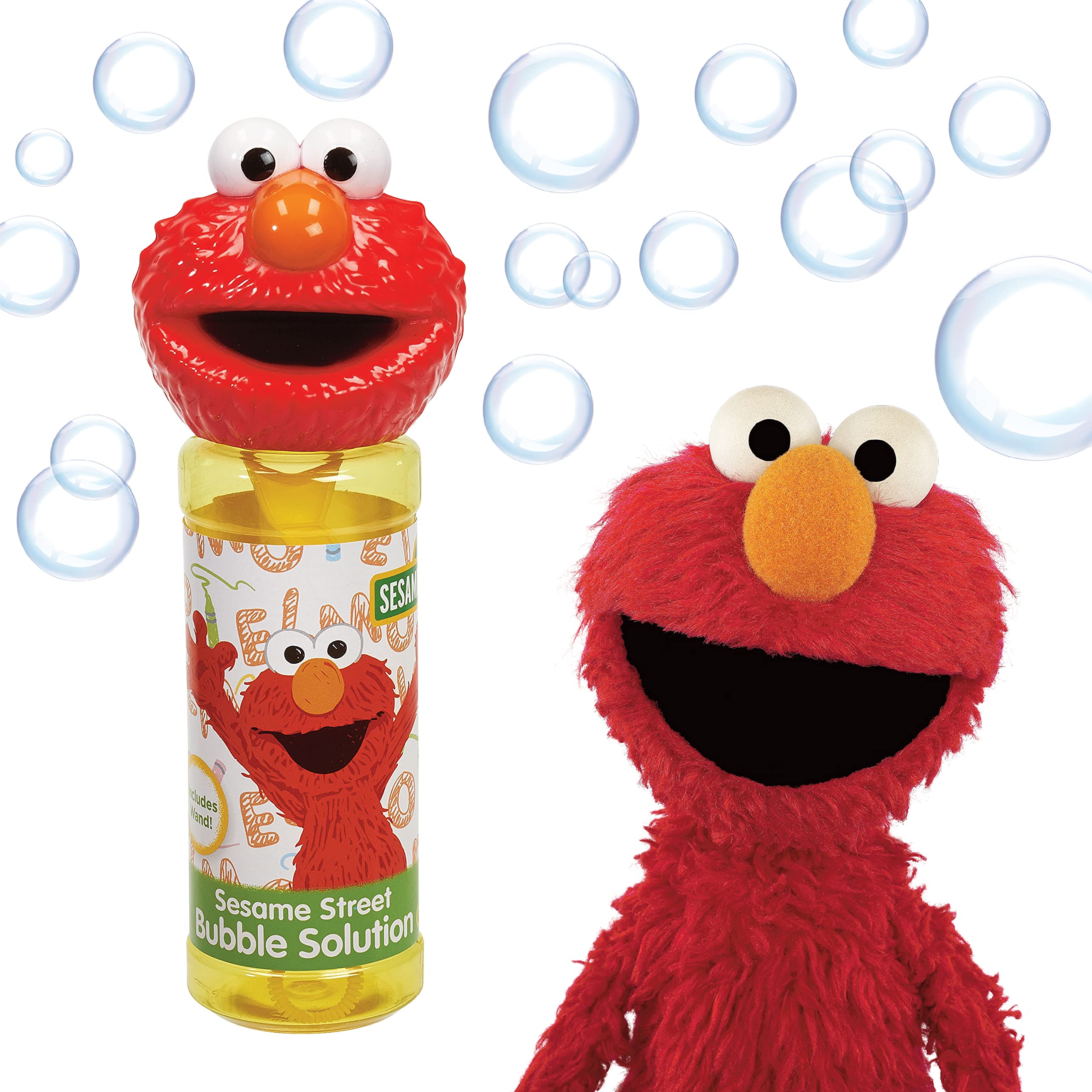 Little Kids Sesame Street Elmo & Cookie Monster 8oz Bubbles & Wand Character Party Favor Pack, 12 Pack,Red/Blue