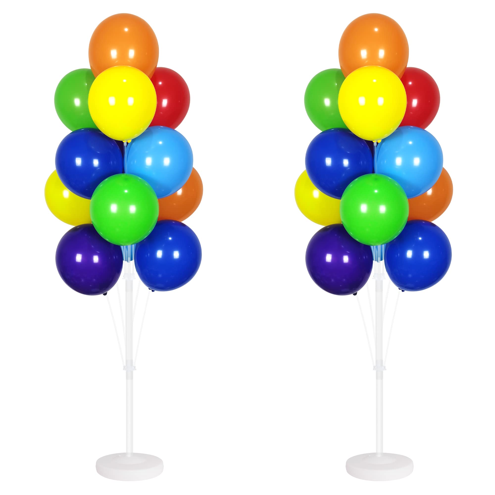 Balloon Column Kit Set of 2 With Balloons Included - Balloon Tower with Stand, Base, and Pole,Backdrop Decoration for Wedding, Baby Shower, Birthday Party, or Bachelorette Parties (Rainbow)