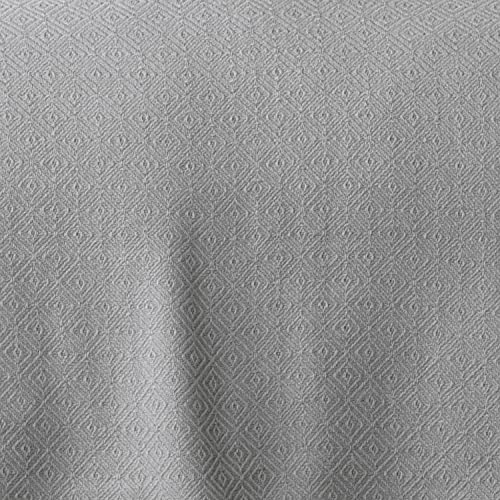 EUROTEX 100% Cotton Blanket Diamond Weave King 108 x 90 inches - Summer Lightweight Soft Breathable Blanket - Perfect for Layering for Couch Bed Sofa - Elegant Home Decoration, Light Grey
