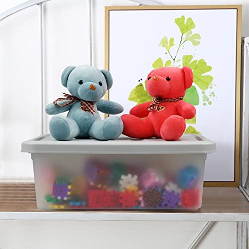 Tyminin 14 L Plastic Storage Box with Black Lids, 2 Packs