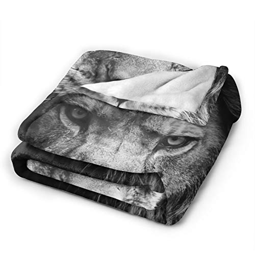 Cool Lion Fleece Throw Blanket Cozy Soft Plush Blanket for Sofa Couch Bed - 60" X 50"