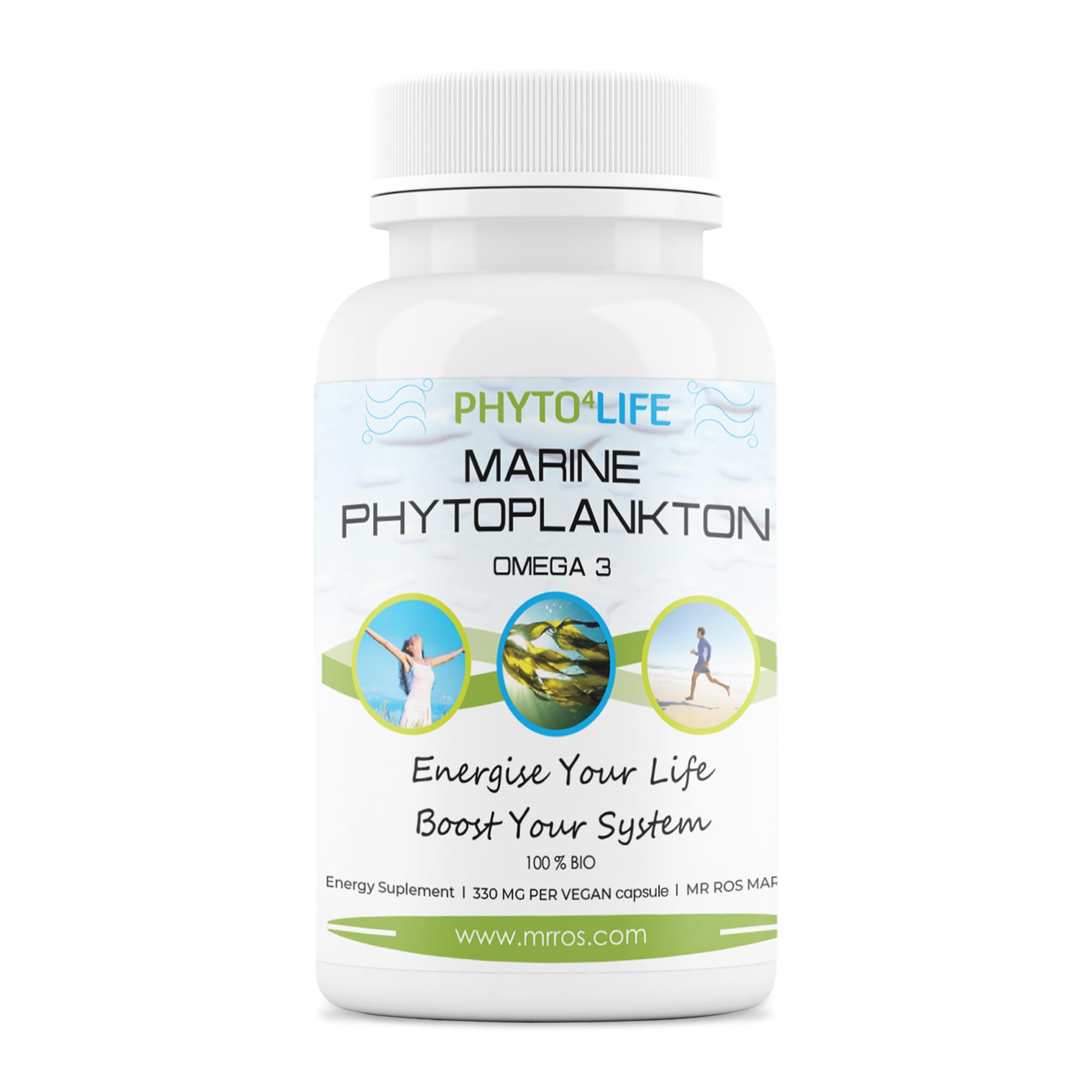Mr Ros Marine Phytoplankton - 90 Caps | Energy, Recovery, Skin, Eyes, Immunity