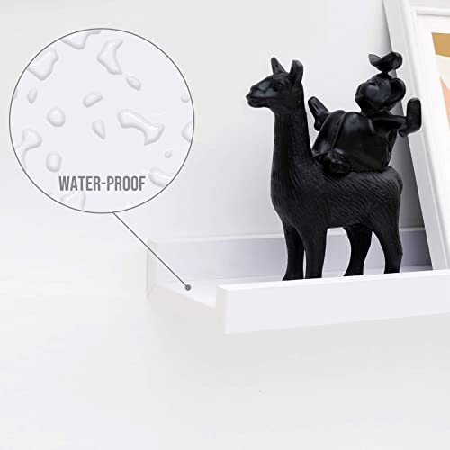 WELLAND White Wall Shelf Picture Ledge Floating Wall Shelves 16 inch Set of 4