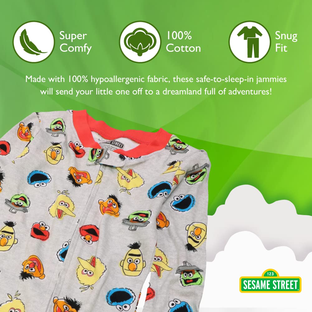 Sesame Street boys Footless Pajamas Baby and Toddler Sleepers, Sesame Pals, 12 Months US