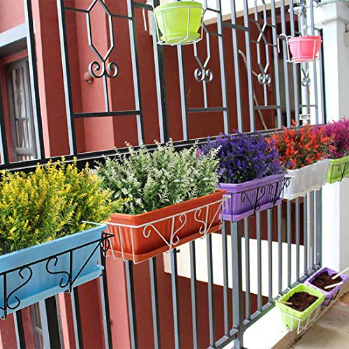 RECUTMS Artificial Plants Lavender, 8 Bundles Outdoor UV Resistant Greenery Fake Shrubs Simulation Plants Indoor Outside Hanging Planter Home Garden Decor (White)