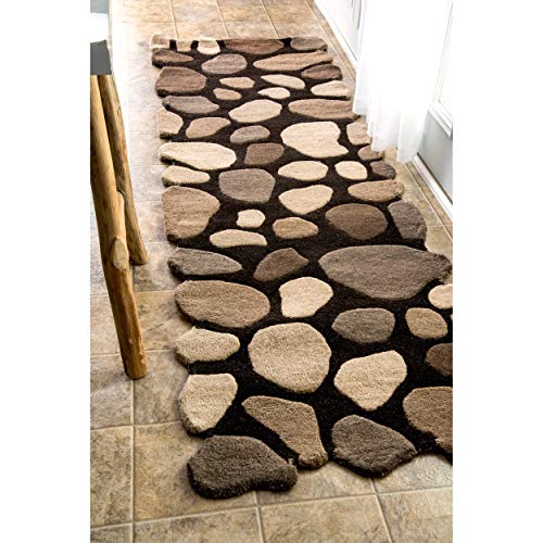nuLOOM Pebbles Hand Tufted Wool Runner Rug, 2' 6" x 10', Natural
