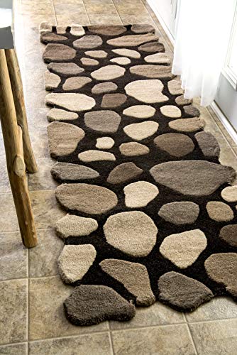 nuLOOM Pebbles Hand Tufted Wool Runner Rug, 2' 6" x 10', Natural