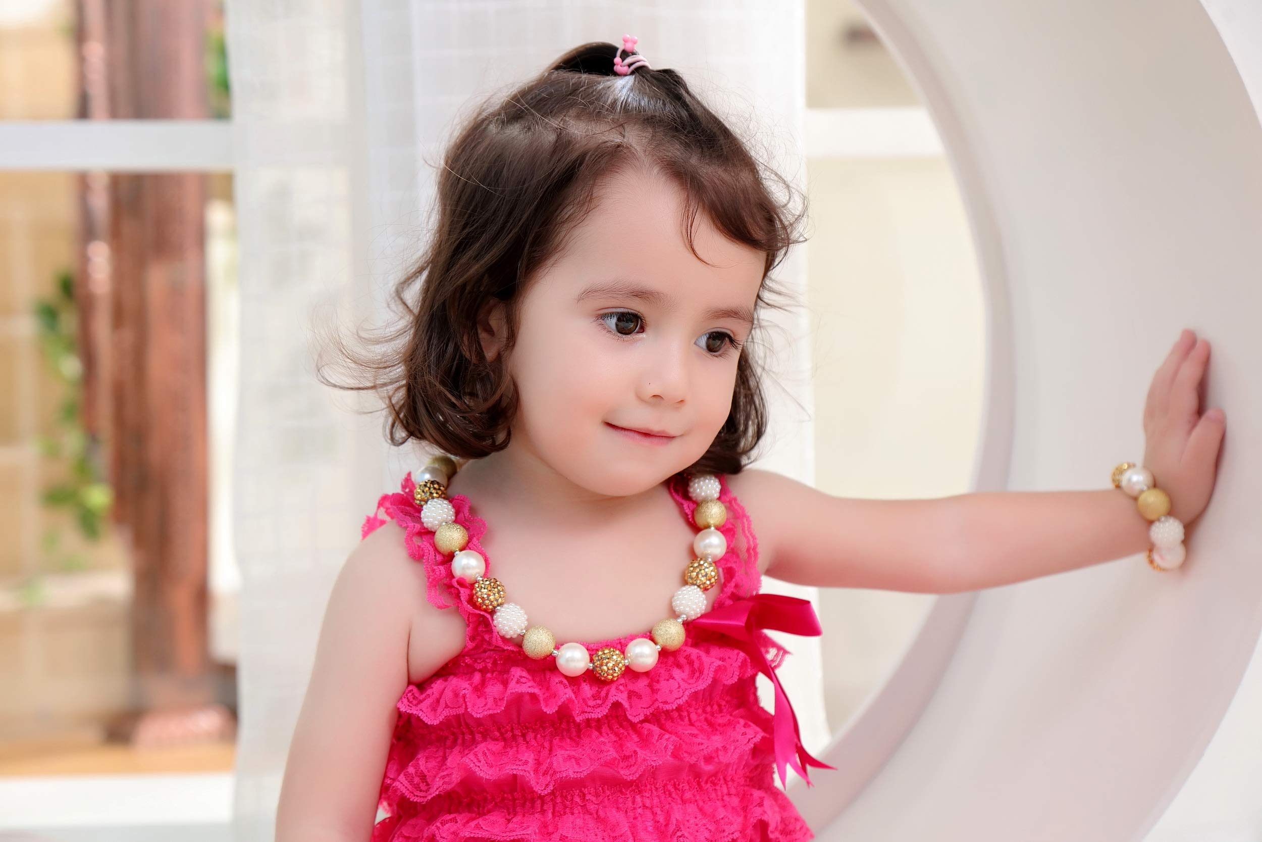 VCMART Girls Chunky Bubblegum Beaded Necklace & Bracelet Set,15.7"