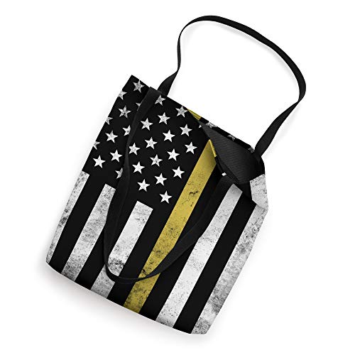 Patriotic Thin Yellow Line USA American Flag Dispatcher Tote Bag