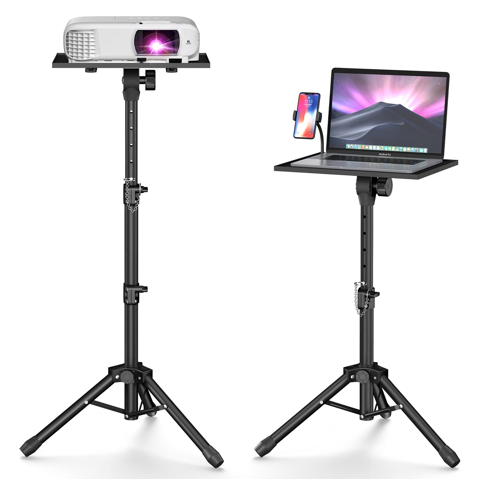 Wphold Projector Stand, Outdoor Projector Stand Tripod, Laptop Tripod Stand Adjustable Height 22 to 46 Inch, Projector Tripod Stand for Office, Home, Stage or Studio