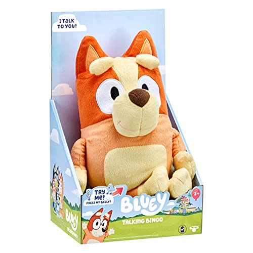 Bluey - 12" Talking Bingo Plush - Interactive - Sing Along with Bingo, 9 Different Phrases