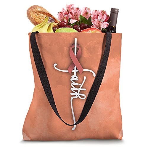 Uterine Cancer Faith Endometrial Cancer Awareness Support Tote Bag