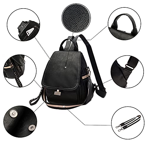 NEEVAS Women Soft Leather Backpack Girls Anti-Theft Fashion Rucksack Handbag Waterproof Shoulder Bag Convertible Backpack