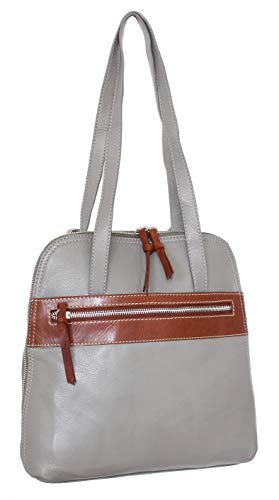 Carina Convertible Leather Tote/Backpack (Stone)