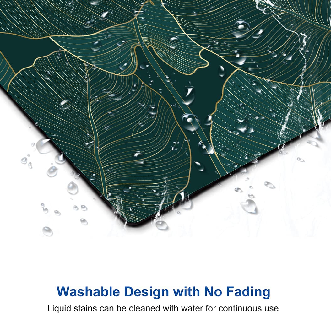 Mouse Pad, Computer Mouse Pads with Tropical Leaves Design, Mouse Mat Square Waterproof Mouse Pad Non-Slip Rubber Base MousePads for Office Laptop