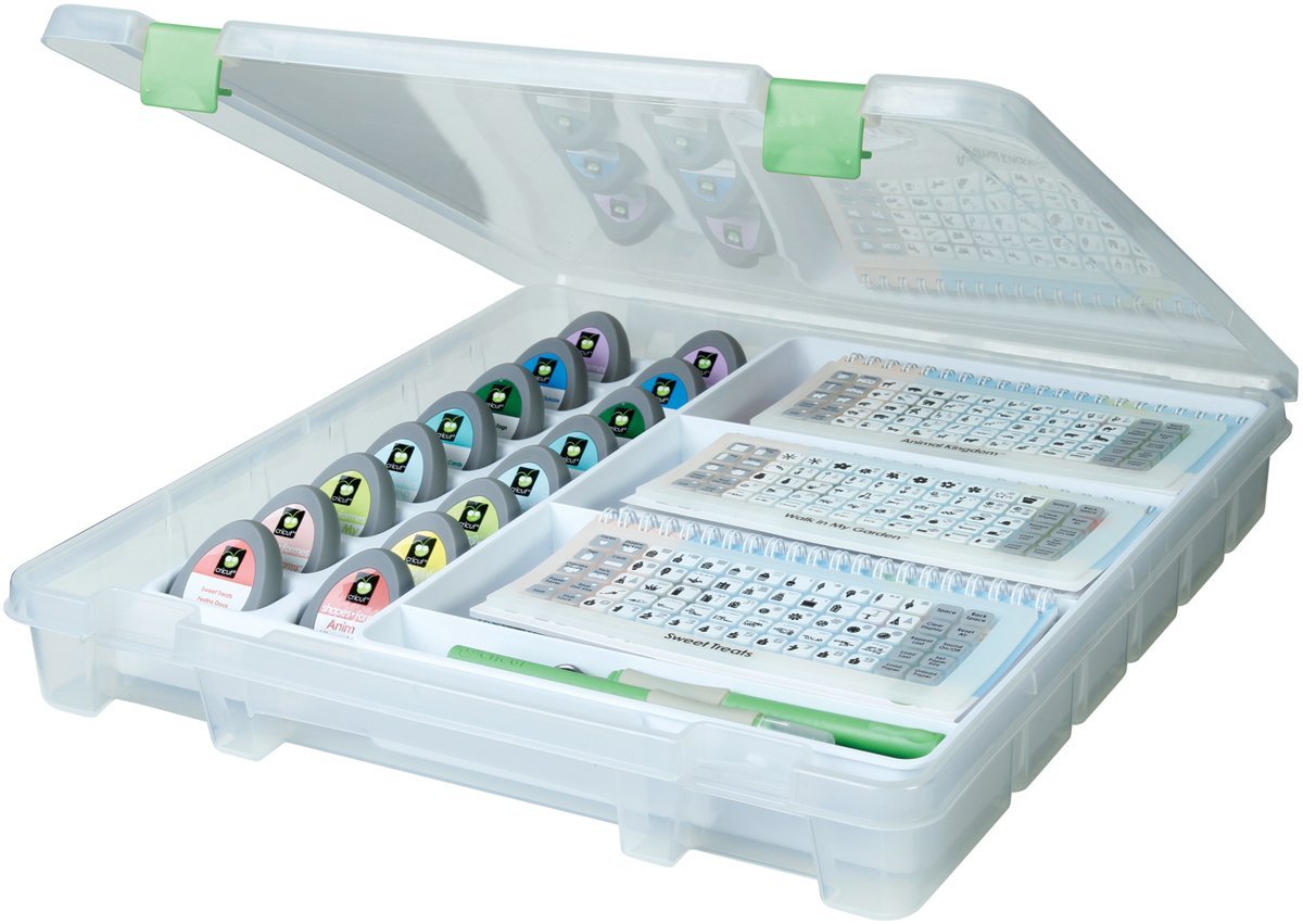 ArtBin 6945AB Super Satchel Cartridge & Electronic Cutting Tool Organizer, [1] Plastic Storage Case, Clear