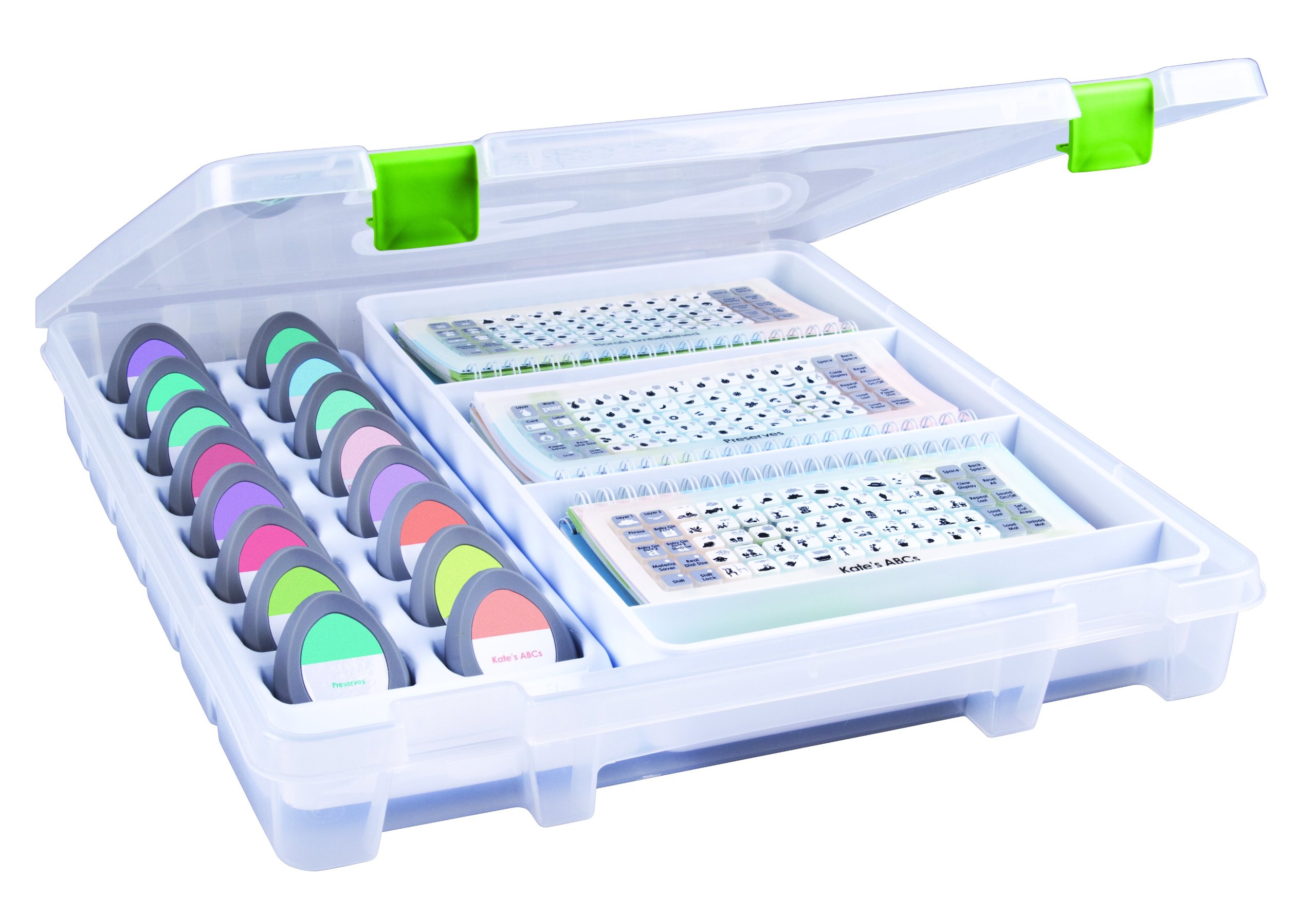ArtBin 6945AB Super Satchel Cartridge & Electronic Cutting Tool Organizer, [1] Plastic Storage Case, Clear