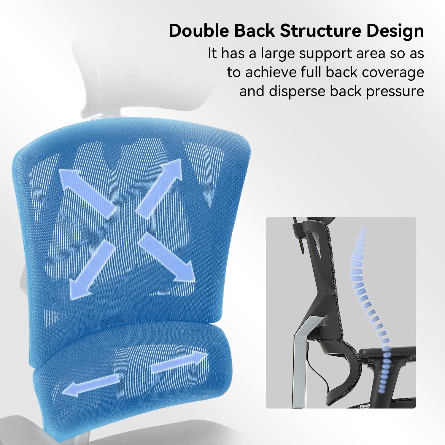 SIHOO Ergonomic Office Chair - High Back Desk Chair with Lumbar Support, 3D Armrest and Adjustable Height Backrest Thick Seat Cushion Breathable Mesh Computer Chair (Black)