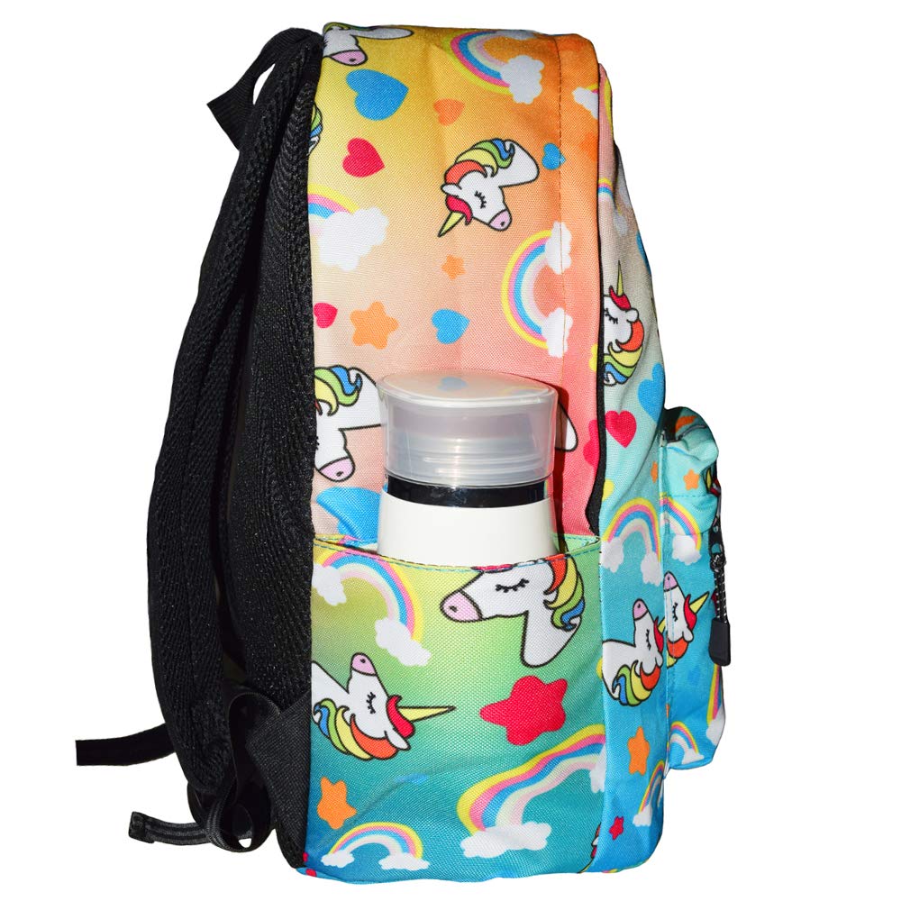 Chiclinco Kids Rainbow Unicorn Backpack Back to School Back Pack for Little Girls Age 5-12 Years Old (Purple)