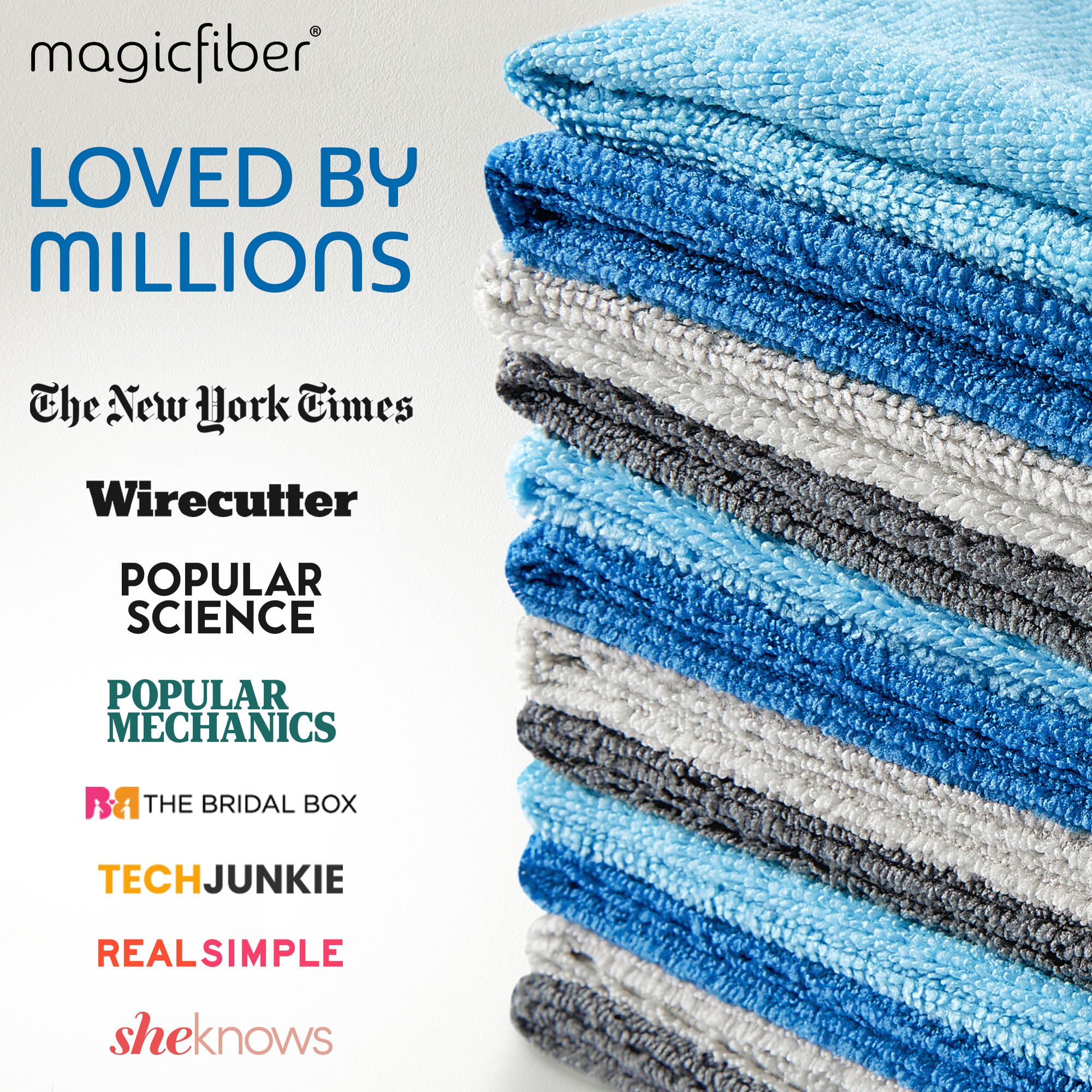 MagicFiber Microfiber Cleaning Cloth (12 Pack,13x13 in) - Thick, Soft, & Ultra Absorbent Reusable Microfiber Cleaning Rags, Micro Fiber Cloths for Dusting, Windows, Kitchenware, Cars and More!