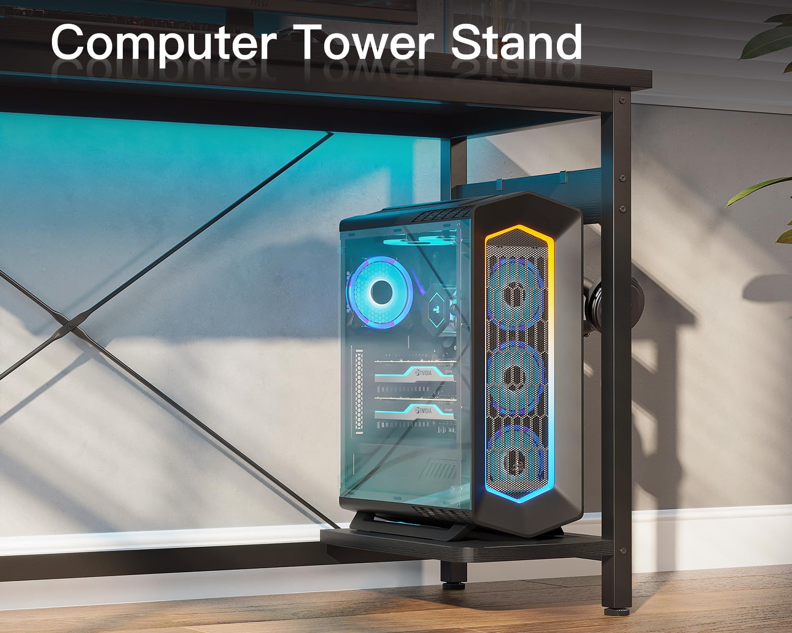 Coleshome 66" L Shaped Gaming Desk, Corner Computer Desk, Sturdy Home Office Computer Table, Writing Desk, Larger Gaming Desk Workstation, Black