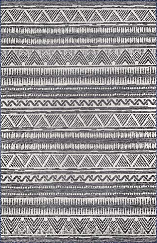 nuLOOM Charter Striped Tribal Indoor/Outdoor Area Rug, 6' 7" x 9', Grey