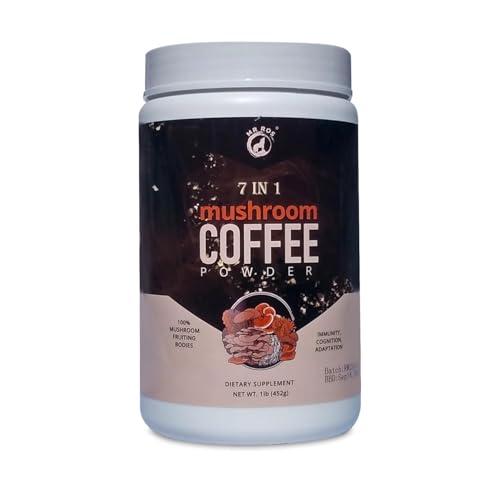 Mr Ros Natural Mushroom Coffee: Feel Your Best - Focus, Energy, Immunity - 7 Adaptogen Blend - 1 lb