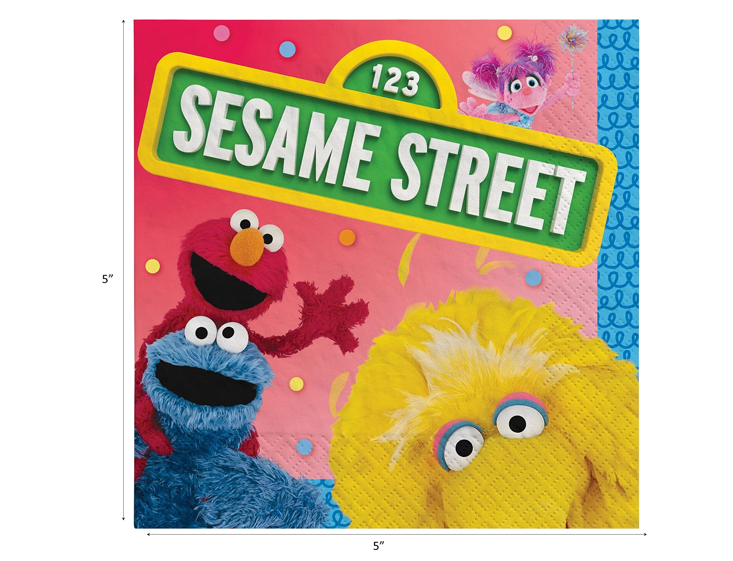 Sesame Street Party Supplies Bundle with Cake Plates and Napkins for 16 Guests
