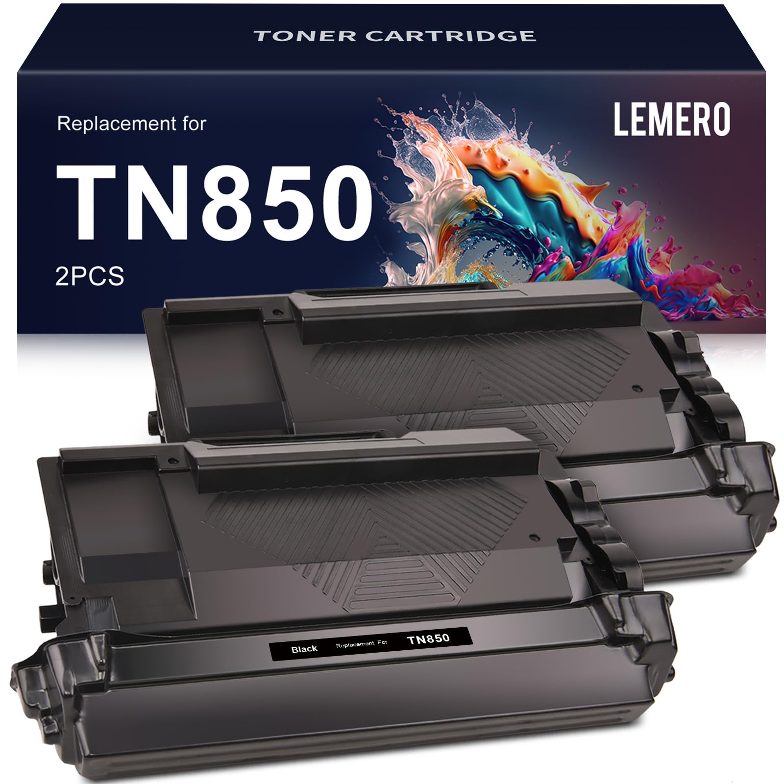 LEMERO TN850 Compatible Toner Cartridge Replacement for Brother TN 850 TN-850 TN820 high Yield for Brother MFC-L5850DW HL-L6200dw HL-L6200dwt MFC-L5700DW HL-L5000D MFC-L5800DW Printer (2 Black)