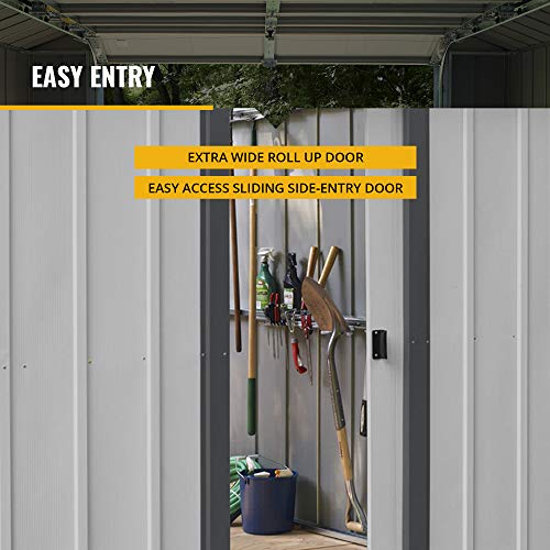 Arrow Shed 12' x 17' Murryhill Garage Galvanized Steel Extra Tall Walls Prefabricated Shed Storage Building, 12' x 17', Flute Gray