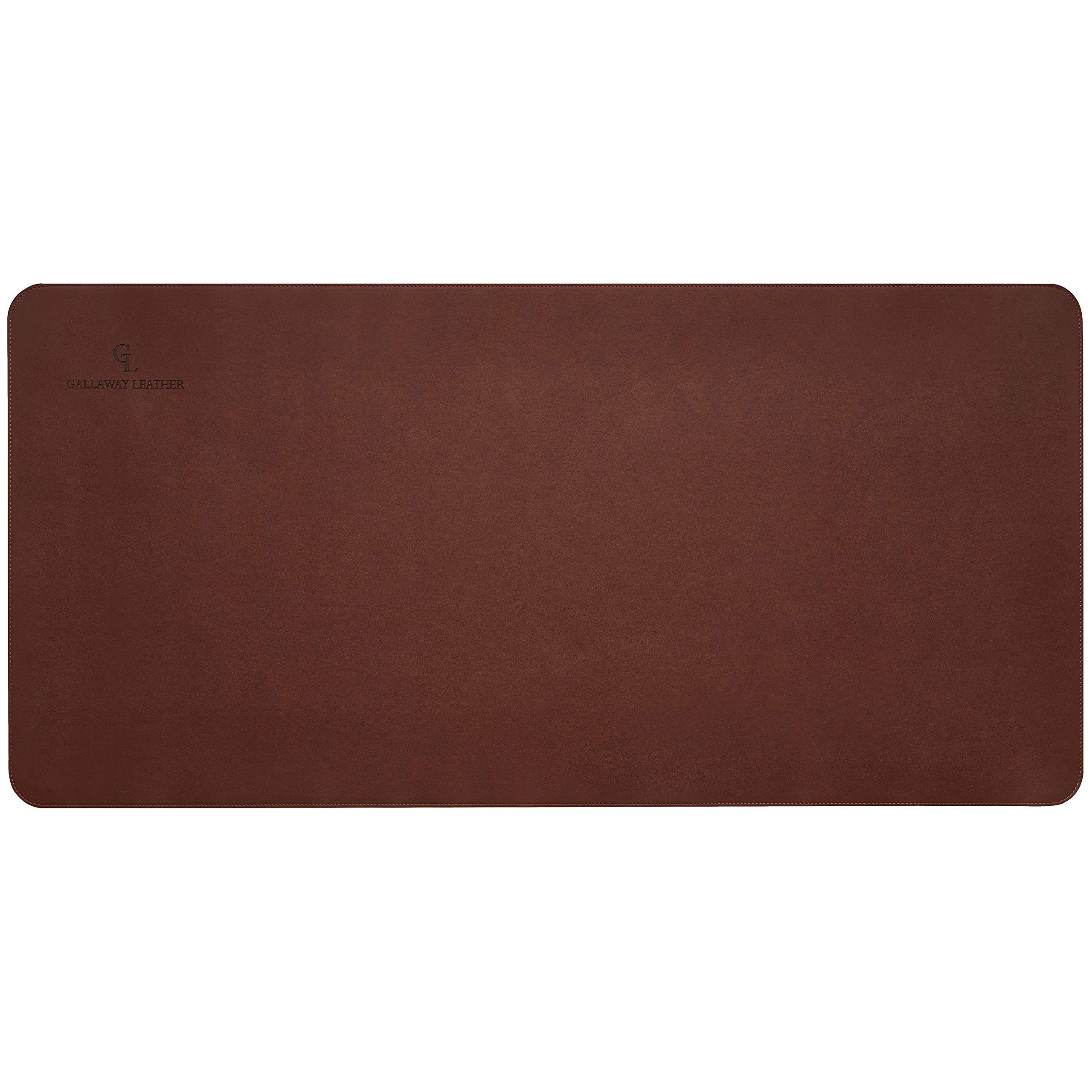 Gallaway Leather Desk Mat,Desk Writing Pad - Office Desk Pad, Large 36" x 17" Dark Brown, Desk Mats on Top of Desks, Gift Ready Elegant Computer Desk Mat Desk Cover Desk Pad Protector PU Leather