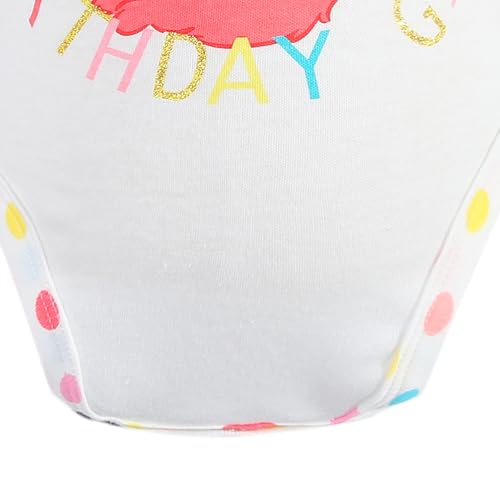 Sesame Street Baby Girl's Elmo Short Sleeve First Birthday Bodysuit Creeper, White, Size 12 Months
