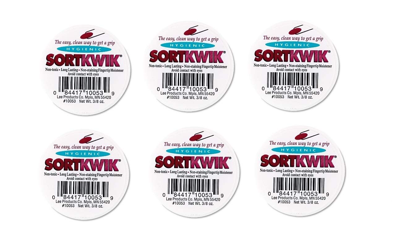 LEE 10053 Sortkwik Fingertip Moisteners, 3/8 oz, Pink, Sold as 6 Pack