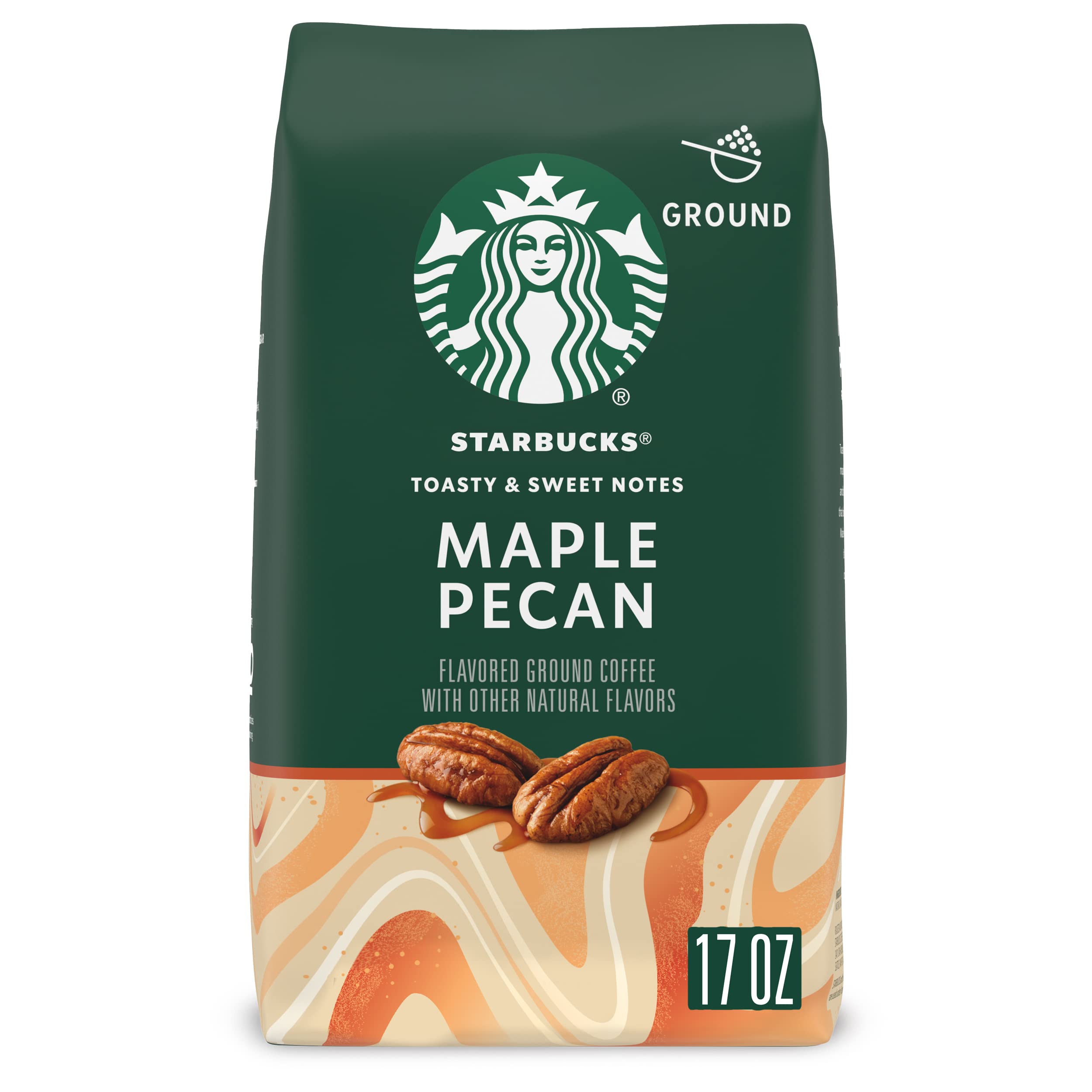 Starbucks Ground CoffeeāMaple Pecan Flavored CoffeeāNaturally Flavoredā100% Arabicaā1 bag (17 oz)