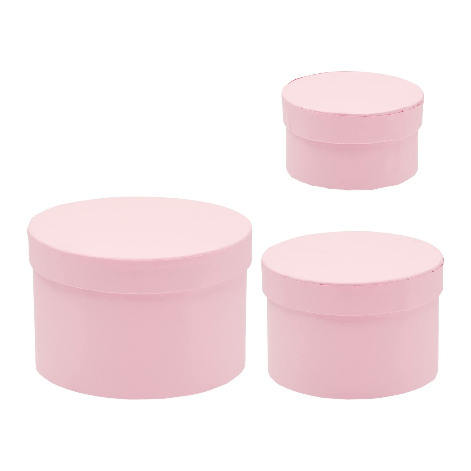 Stockroom Plus Set of 4 Light Pink Round Nesting Gift Boxes with Lids (4 Assorted Sizes)