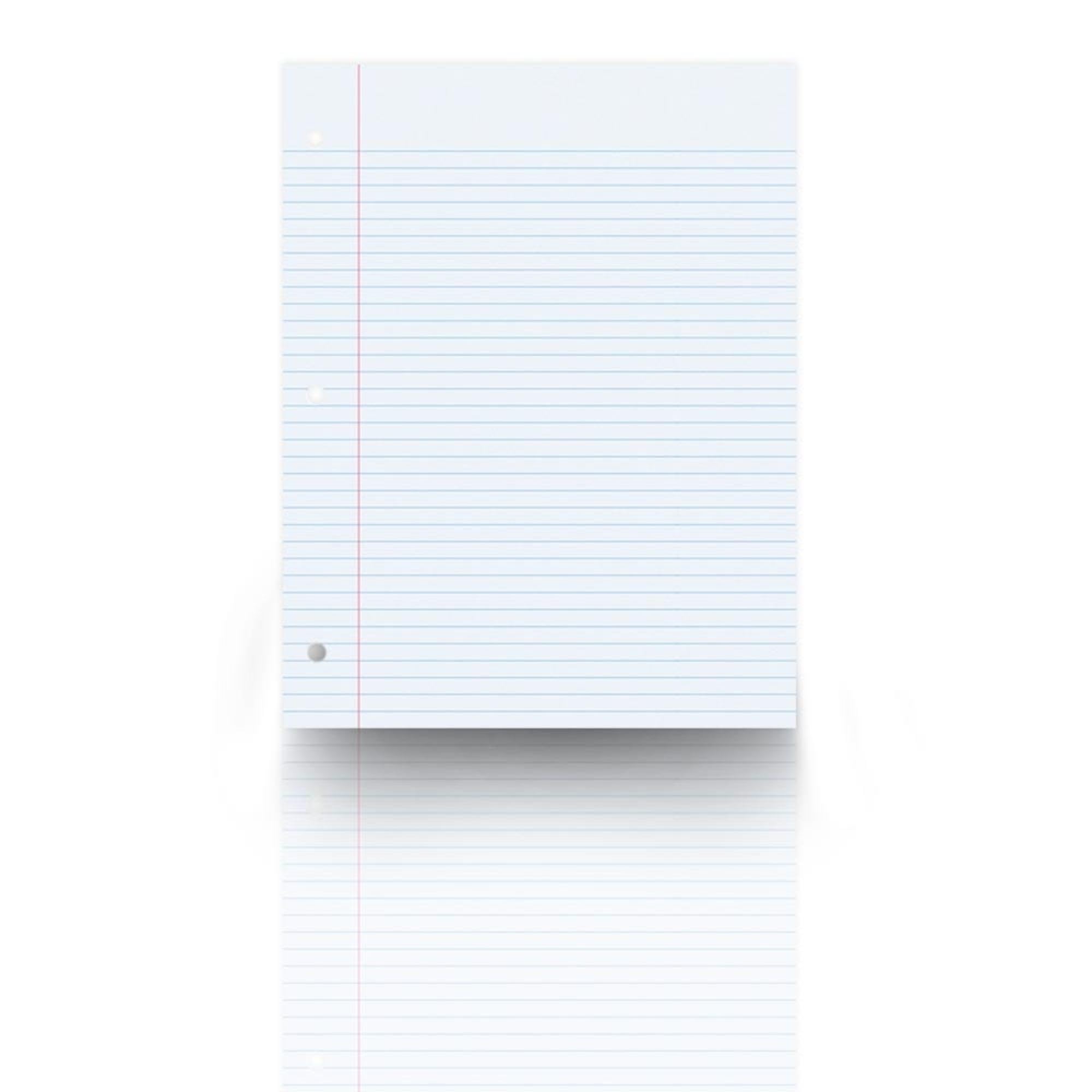 School Smart 3-Hole Punched Filler Paper w/Red Margin, 8-1/2 x 11 Inches, College Ruled, 200 Sheets, White