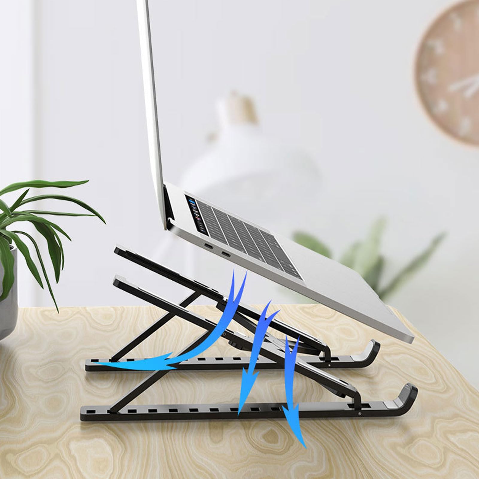 Laptop Stand, Laptop Stand Cooling Pad for Desk, Stable Laptop Stand/Riser ABS Material Laptop Stand for Tablet Computer, for Mac,Lenovo,10-17 Laptop, Large, Black