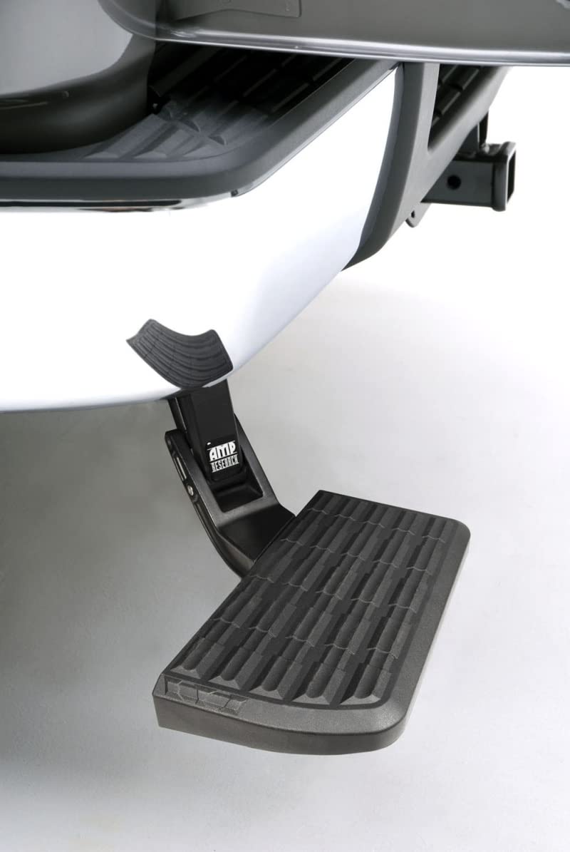 AMP Research 75301-01A BedStep Retractable Bumper Step for 1999-2006 Silverado & Sierra 1500/2500/3500, 2007 Silverado & Sierra Classic Models (Excludes Flareside),Black