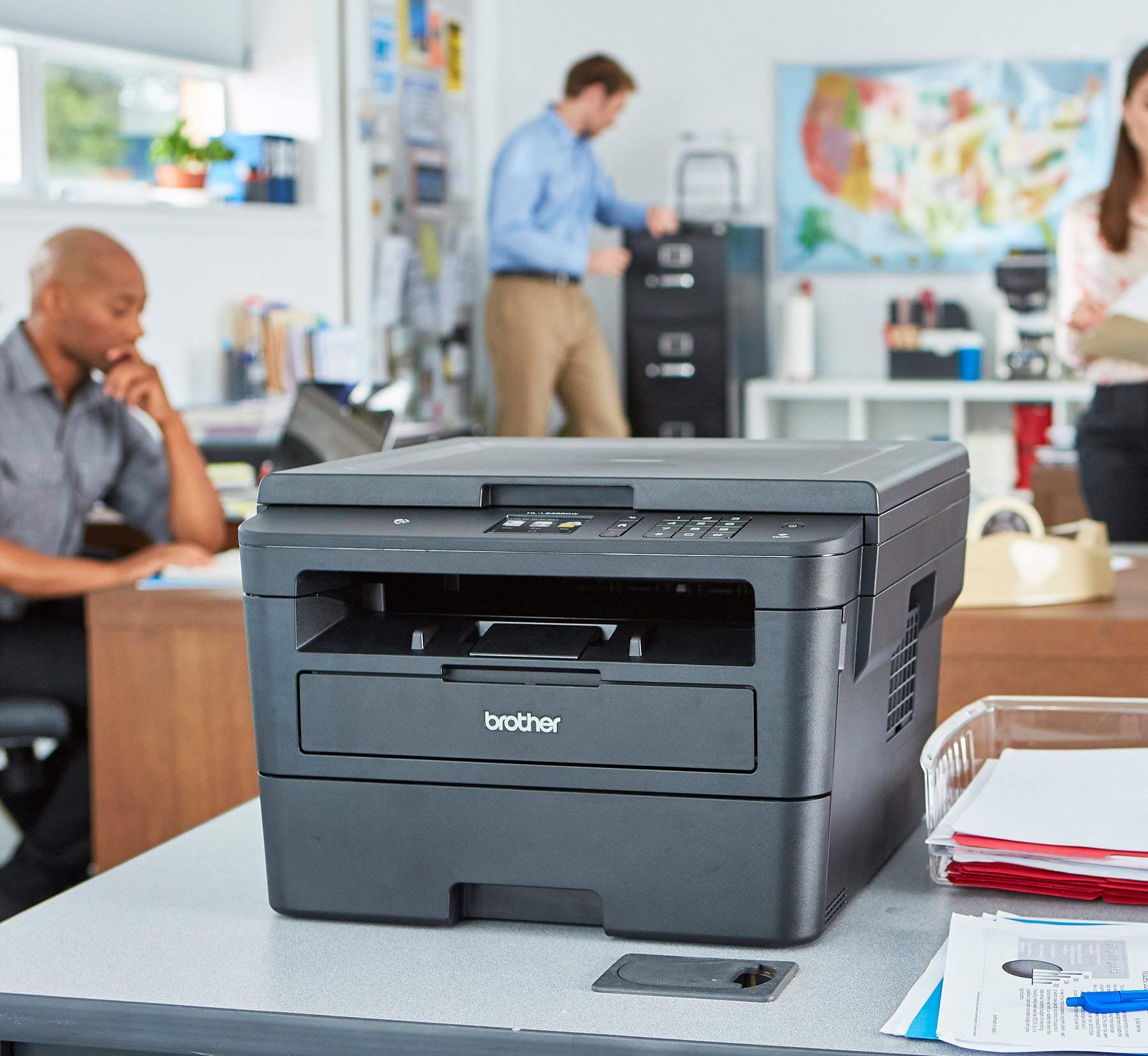 Brother HL-L2380DW Wireless Monochrome Laser Printer, Amazon Dash Replenishment Ready (Renewed)