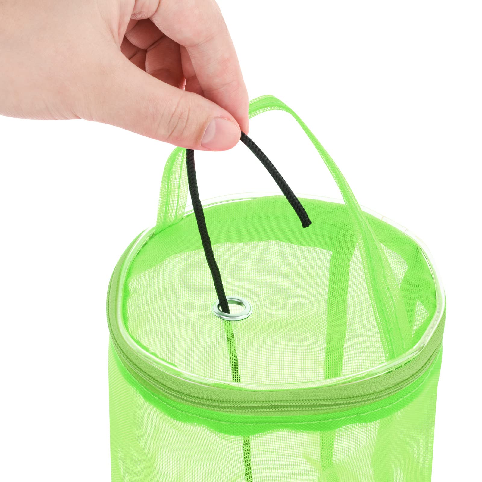 2 Pieces Empty Yarn Storage Bags, Mesh Holder Yarn Storage Organizer, Mini Yarns Drum Knitting Bag for Carry Crochet Hooks Sewing Accessories Storage Tote Bag (Light Green)