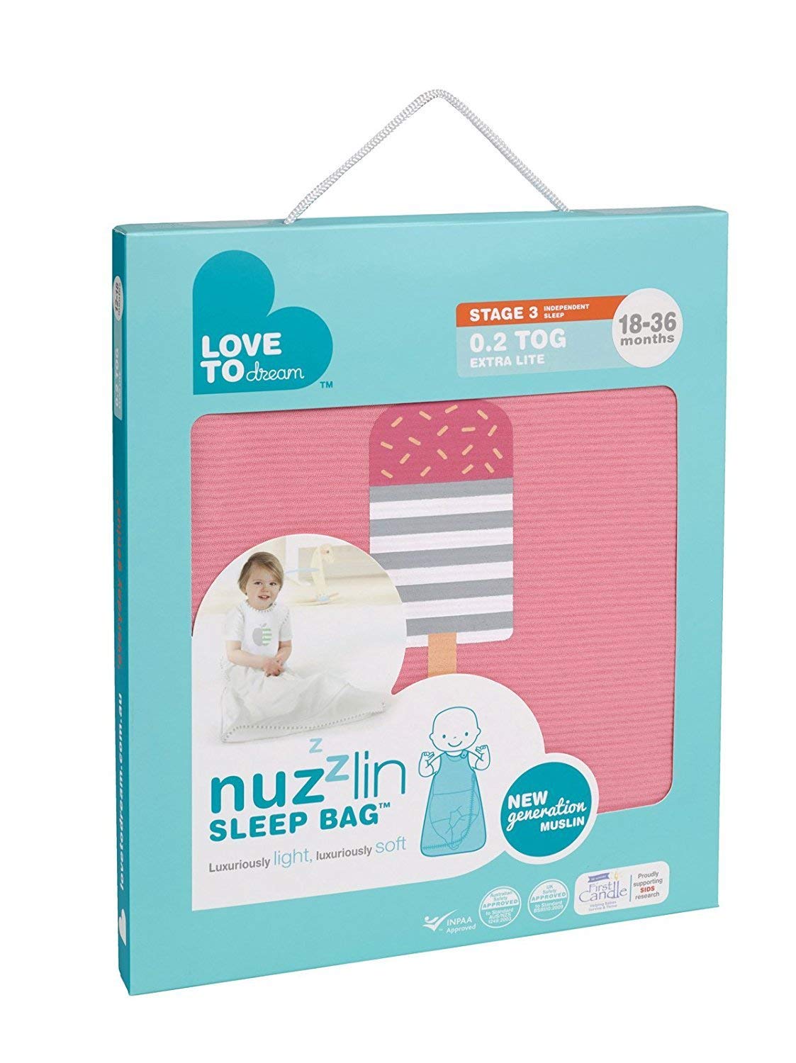 Love To Dream Nuzzlin Sleep Bag, Pink, Small