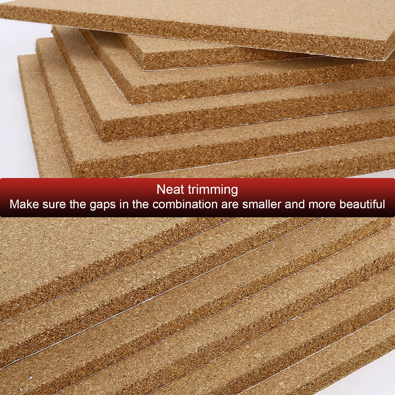 ODOME Cork Board Tiles 12”X 12” – 1/2” Thick Cork Board – Bulletin Board – Pin Board Decoration for Pictures,Ultra Strength Adhesive Backing – 6 Pieces Cork Boards for Walls – 1 Box Push Pins