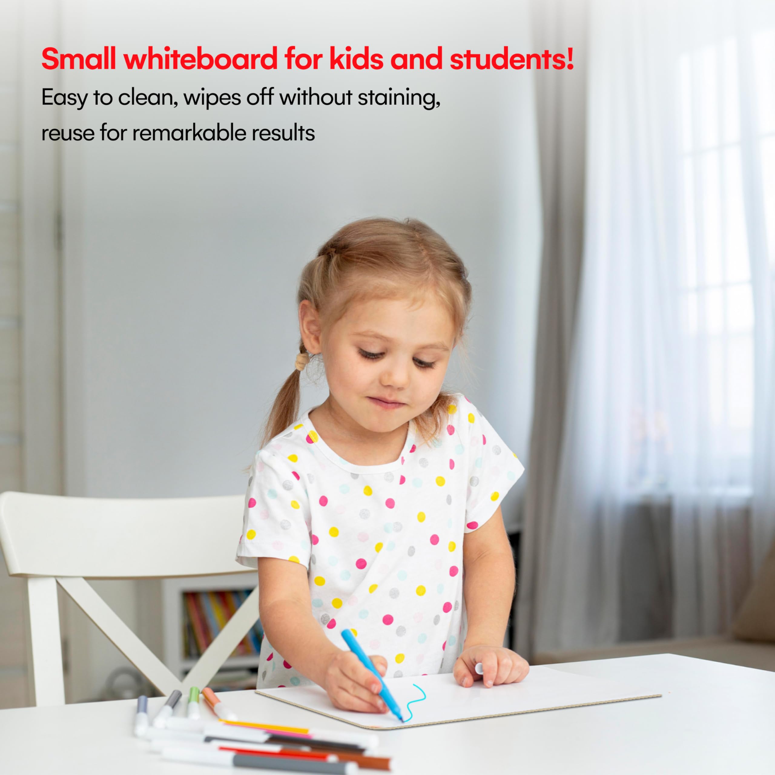 Board Geeks 25 Classroom Dry Erase Board for Kids 9"x12"- Small White Boards for Students, White Board for Kids, Teachers - Mini White Boards | Double Sided Small White Board Bulk (25 Pk)