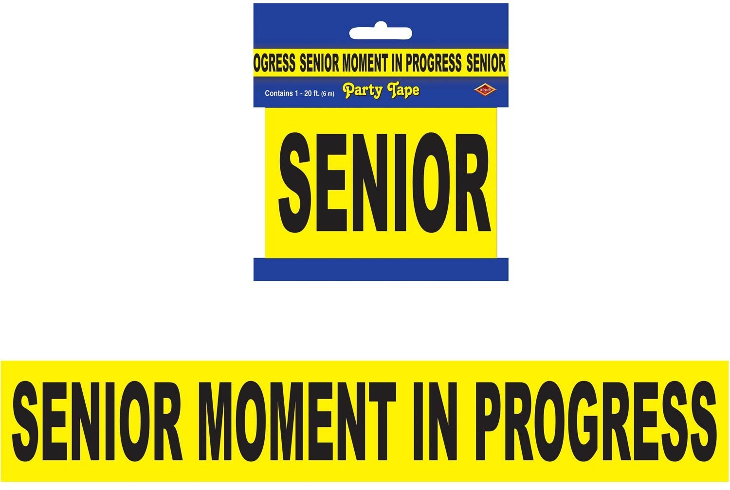 Senior Moment In Progress Party Tape 3" x 20' 1/Pkg
