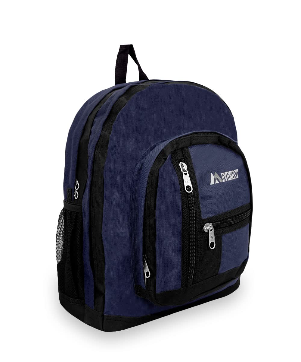 Everest Double Main Compartment Backpack, Navy, One Size